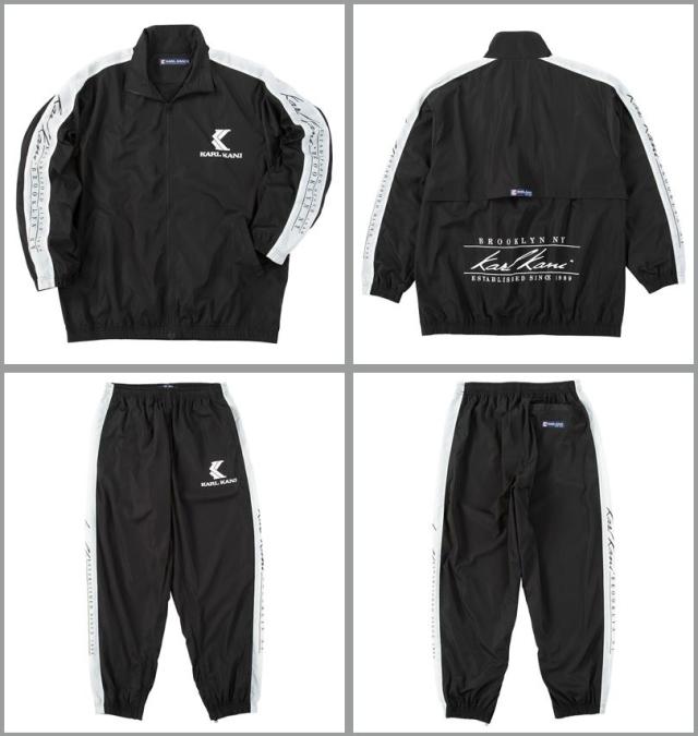 大きいサイズ KARL KANI 裏メッシュ ブレーカー 上下セット ブラック 3L 4L 5L 6L 8L/1276-5311-2-248