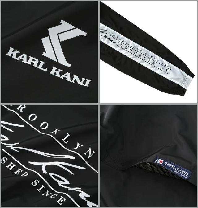 大きいサイズ KARL KANI 裏メッシュ ブレーカー 上下セット ブラック 3L 4L 5L 6L 8L/1276-5311-2-248