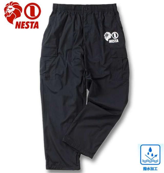 大きいサイズ NESTA BRAND 420T マイクロタフタ 裏メッシュ カーゴパンツ ブラック 3L 4L 5L 6L 8L/1274-4355-2-158