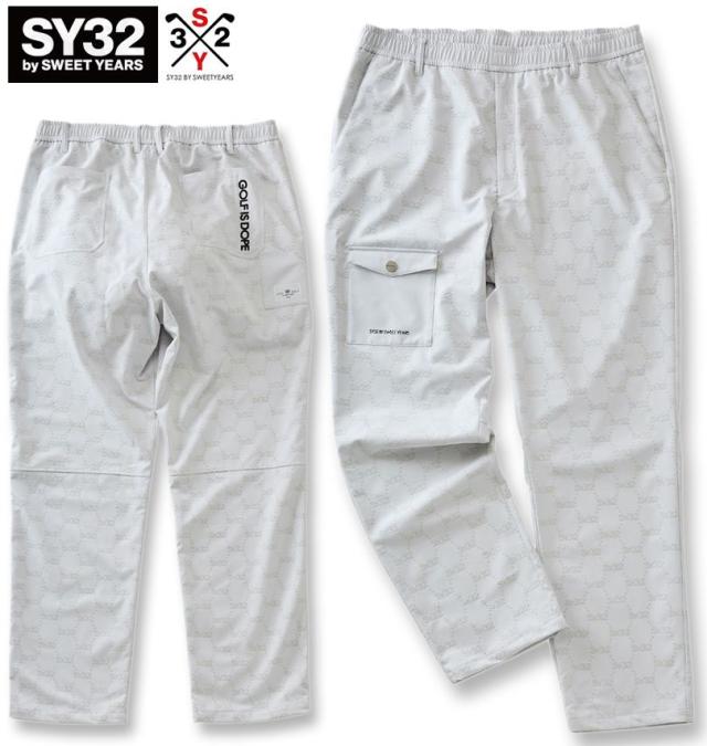 大きいサイズ SY32 by SWEET YEARS ゴルフ フロッキー ストレッチ ロングパンツ ライトグレー 3L 4L 5L 6L/1274-5367-1-260