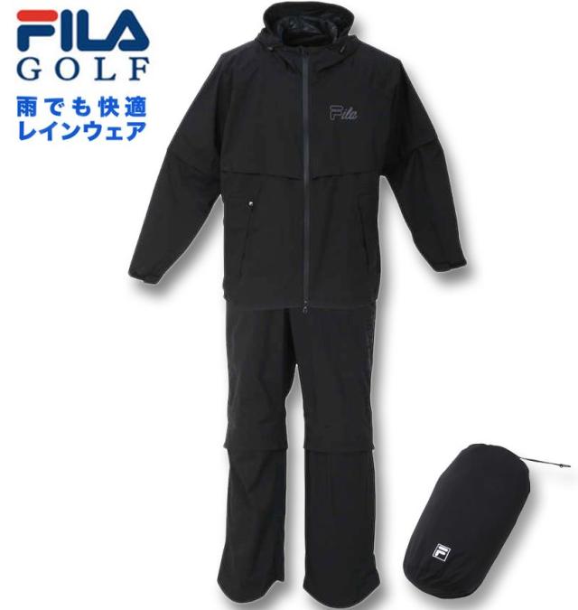 大きいサイズ FILA GOLF レインウェアセット ブラック 3L 4L 5L 6L/1276-3330-2-360