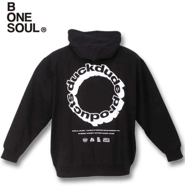 大きいサイズ b-one-soul DUCK DUDE スプラッシュ プルパーカー ブラック 3L 4L 5L 6L/1258-3326-2-75