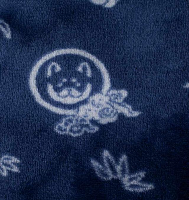 大きいサイズ 黒柴印和んこ堂 ふわもこ 半纏 ネイビー 3L 5L/1258-4353-1-75