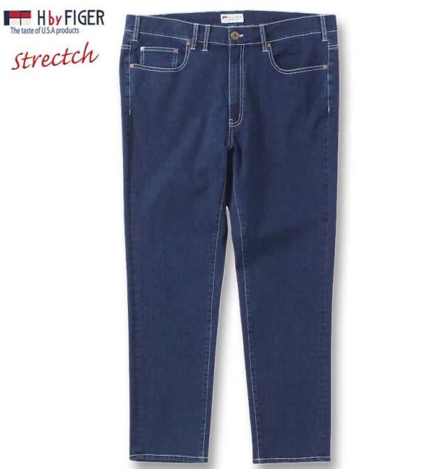 大きいサイズ H by FIGER ストレッチデニムパンツ ブルー 100cm〜160cm/1264-3100-3-79