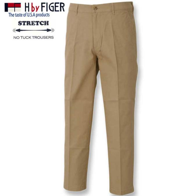 大きいサイズ H by FIGER ストレッチチノパンツ ベージュ 100cm〜160cm/1264-3230-3-79