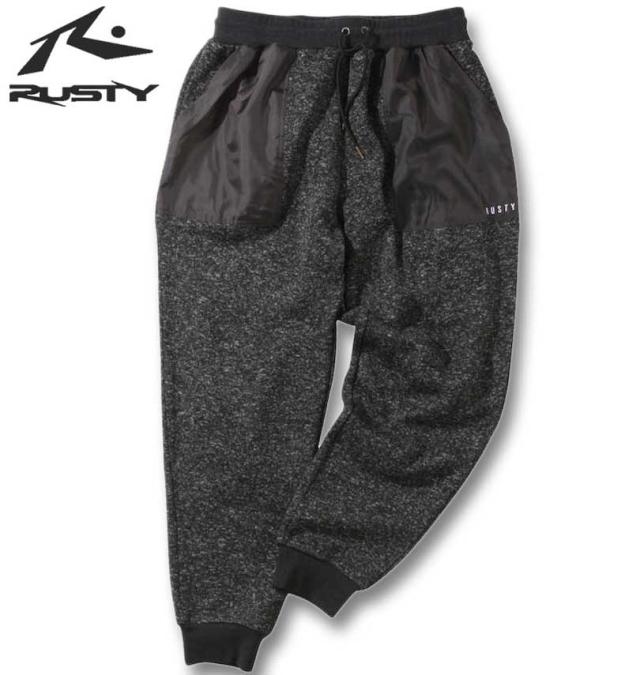 大きいサイズ RUSTY ニットフリースパンツ チャコールグレー杢 3L 4L 5L 6L 8L/1274-3305-2-79