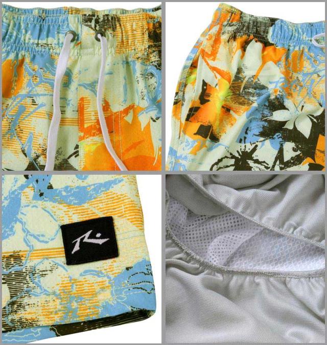 大きいサイズ メンズ RUSTY 4WAY ストレッチ サーフパンツ イエロー 1274-4140-1 3L 4L 5L 6L 8L 大きいサイズ RUSTY 4WAYストレッチ サーフパンツ イエロー 3L 4L 5L