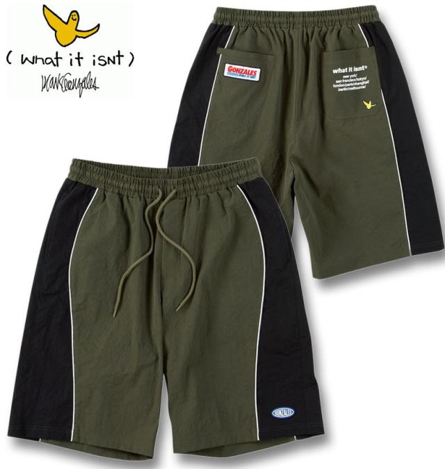 大きいサイズ (What it isNt) ポリストレッチクロス ハーフパンツ カーキ 3L 4L 5L 6L 8L/1274-5530-1-79