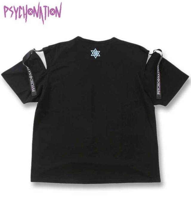 大きいサイズ PSYCHO NATION サイコ×寝田ルネ ゲーマー 半袖 Tシャツ ブラック 3L 4L 5L 6L/1278-4543-1-79