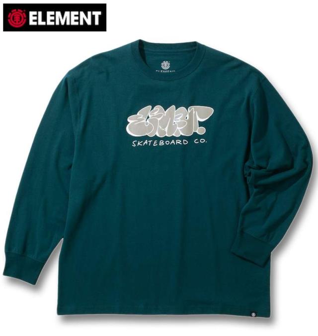 大きいサイズ ELEMENT TAG 長袖 Tシャツ ネイビー 3L 4L 5L 6L/1278-4615-3-79
