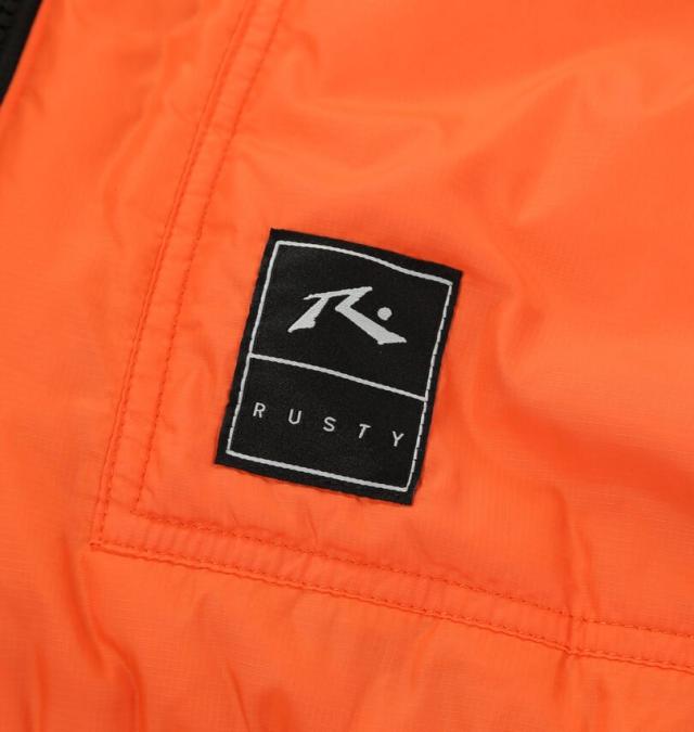 大きいサイズ RUSTY 中綿 リバーシブル ジャケット ブラック×オレンジ 3L 4L 5L 6L 8L/1273-5350-2-180