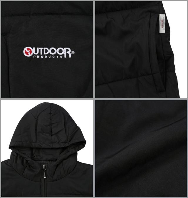 大きいサイズ OUTDOOR PRODUCTS デュスポ 中綿 キルトジャケット ブラック 3L 4L 5L 6L/1253-5321-2-81