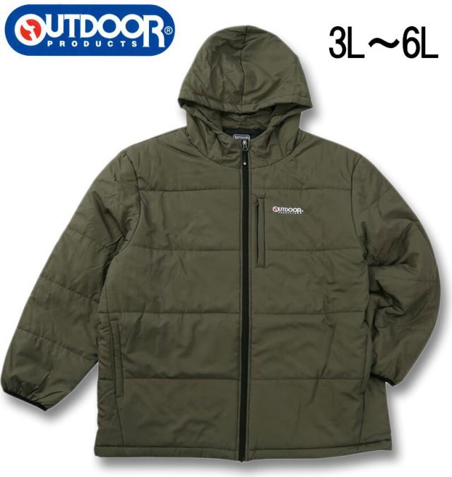 大きいサイズ OUTDOOR PRODUCTS デュスポ 中綿 キルトジャケット カーキ 3L 4L 5L 6L/1253-5321-3-81
