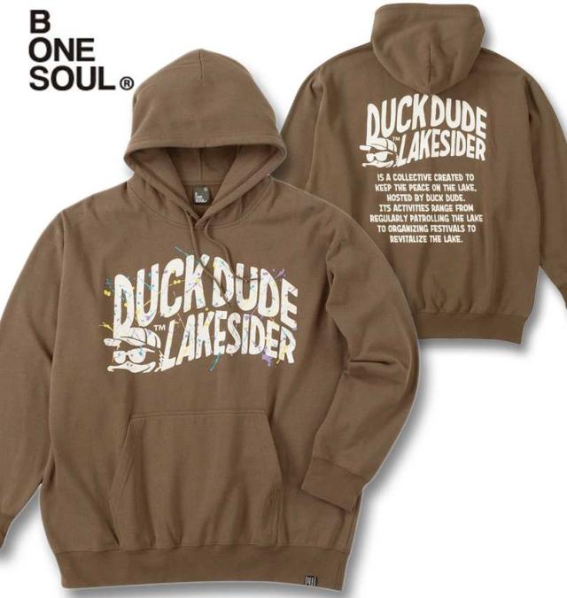 大きいサイズ b-one-soul DUCK DUDE レイクサイダー スプラッシュ プルパーカー モカ 3L 4L 5L 6L/1258-4317-1-81