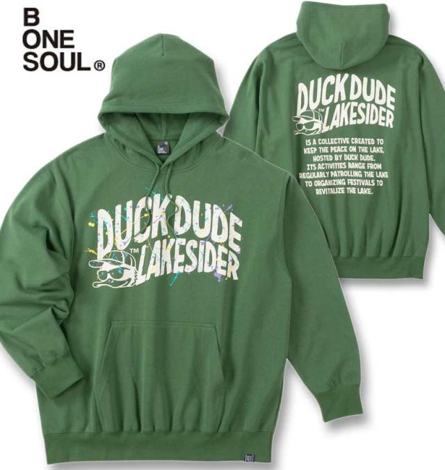 大きいサイズ b-one-soul DUCK DUDE レイクサイダー スプラッシュ プルパーカー グリーン 3L 4L 5L 6L/1258-4317-3-81