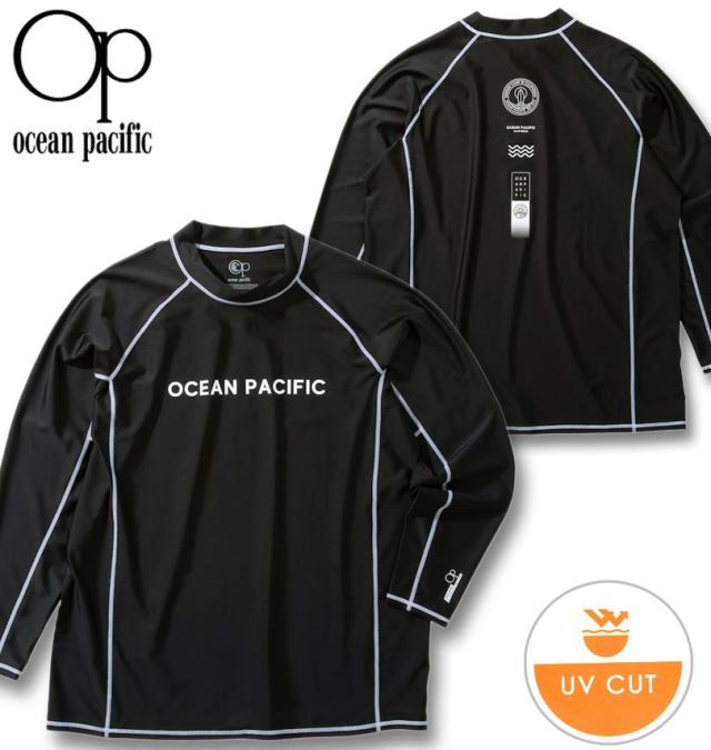 大きいサイズ OCEAN PACIFIC 長袖 ラッシュガード ブラック 3L 4L 5L 6L 8L/1278-5280-2-85