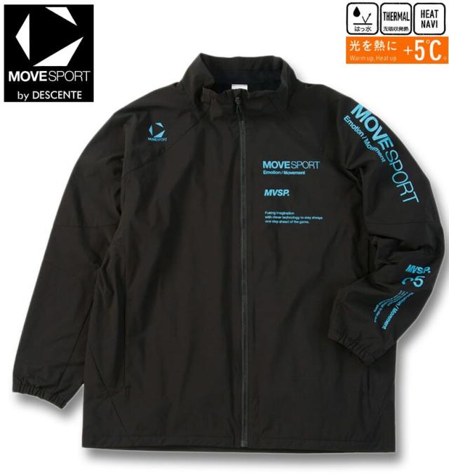 大きいサイズ MOVESPORT HEATNAVI ブラッシュド スタンド ジャケット ブラック 3L 4L 5L 6L/1273-5315-2-188