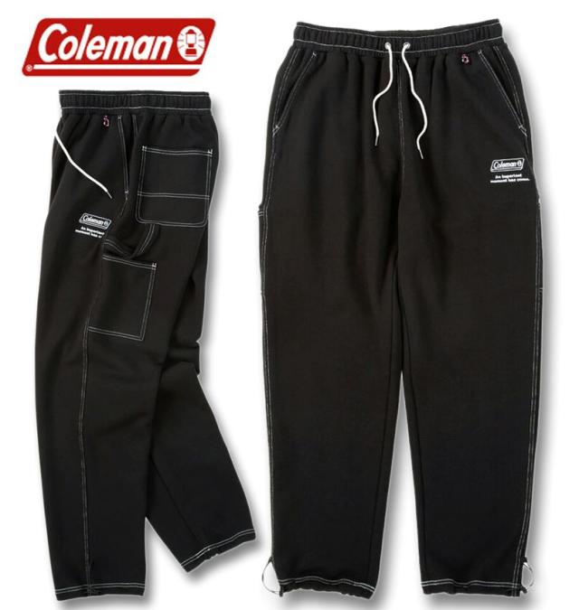 大きいサイズ Coleman 裏起毛 スウェット ペインターパンツ ブラック 3L 4L 5L 6L 8L/1274-5303-2-89
