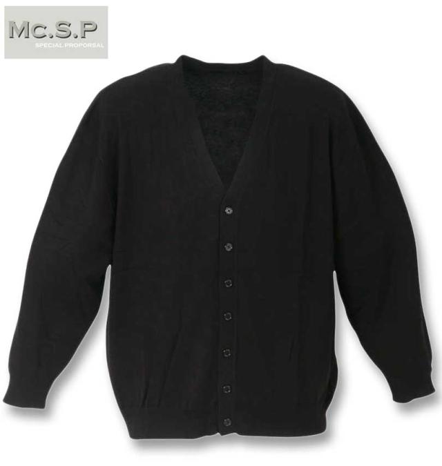 大きいサイズ Mc.S.P ニットカーディガン ブラック 3L 4L 5L 6L 8L/1278-4375-2-89