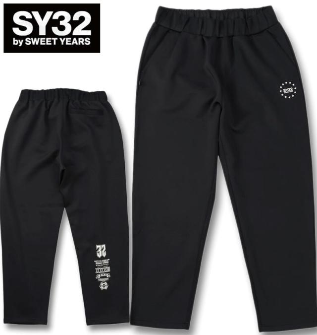 大きいサイズ SY32 by SWEET YEARS ダブルニット パンツ ブラック 3L 4L 5L 6L/1274-6110-2-190
