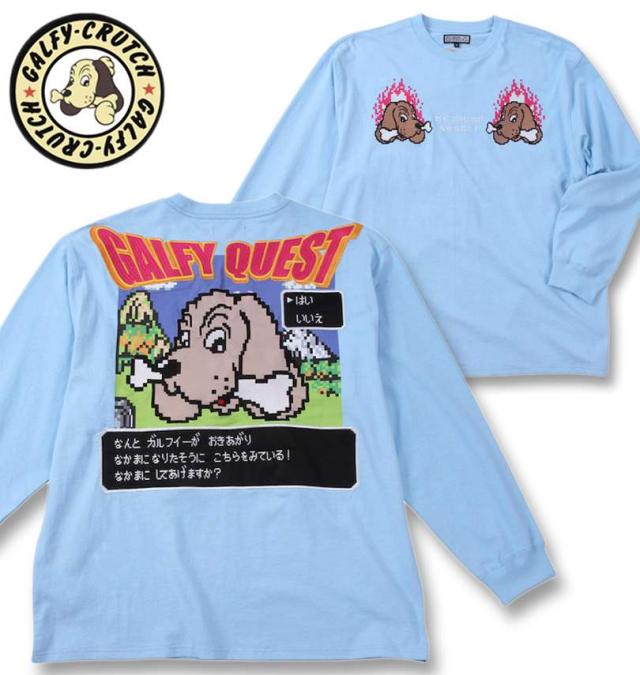 大きいサイズ GALFY ガルクエ 長袖 Tシャツ ライトブルー 3L 4L 5L 6L/1258-4380-1-98