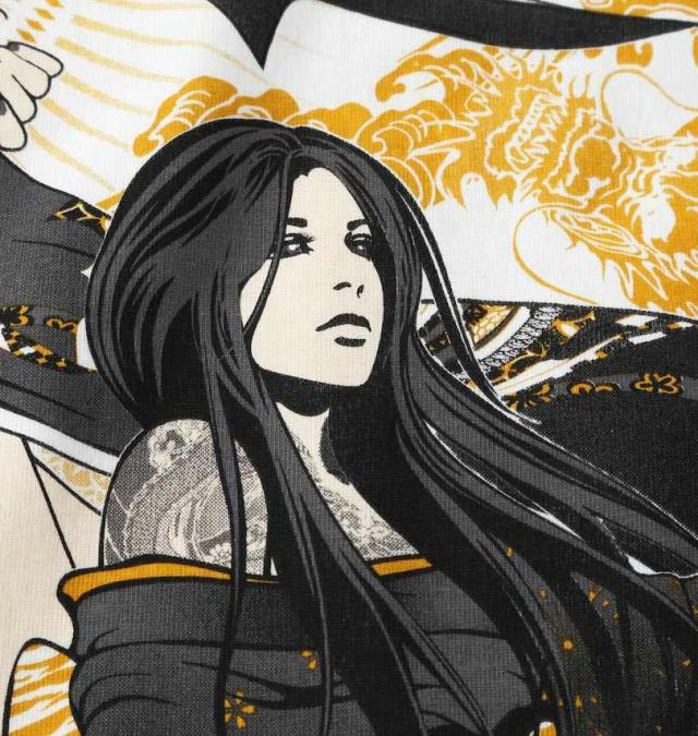 大きいサイズ 絡繰魂抜刀娘 葵&妃那 龍ノ舞踏 半袖 Tシャツ ホワイト 3L 4L 5L 6L/1258-5258-1-98