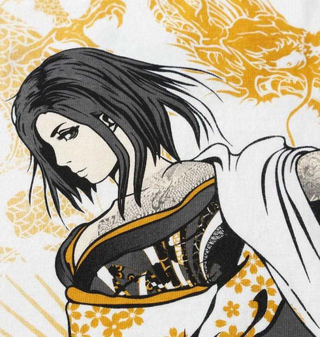 大きいサイズ 絡繰魂抜刀娘 葵&妃那 龍ノ舞踏 半袖 Tシャツ ホワイト 3L 4L 5L 6L/1258-5258-1-98