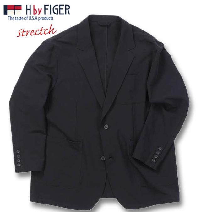 大きいサイズ H by FIGER 2WAYストレッチジャケット ブラック 3L 4L 5L 6L 7L 8L/1263-3200-2-98