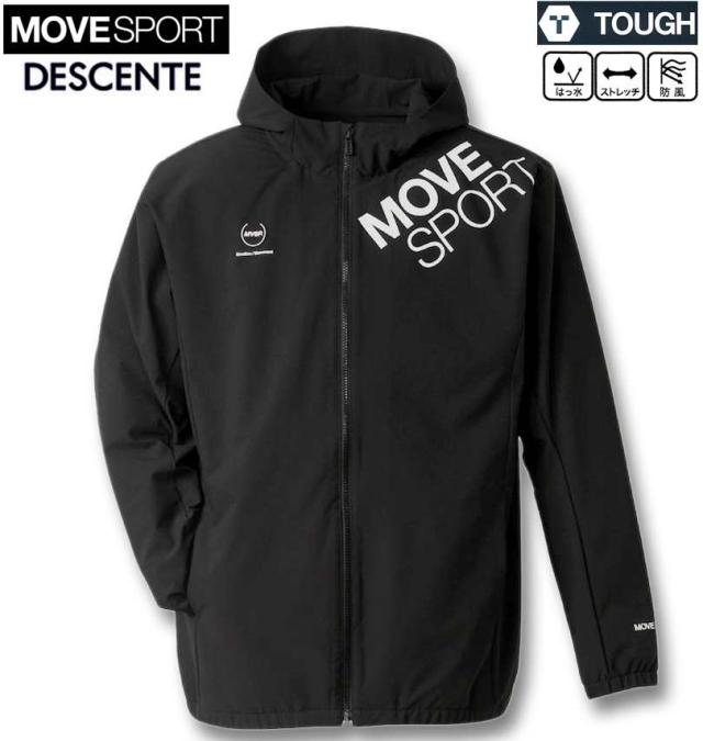 大きいサイズ MOVESPORT AIRY TRANSFER TOUGH フルジップ フーディー ブラック 3L 4L 5L 6L/1273-4370-2-198