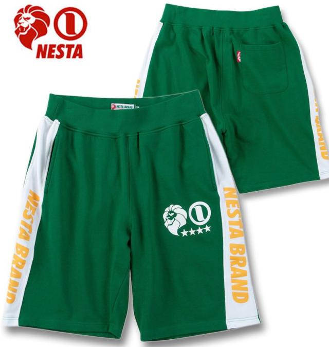 大きいサイズ NESTA BRAND スウェット ハーフパンツ グリーン 3L 4L 5L 6L 8L/1274-5280-1-98