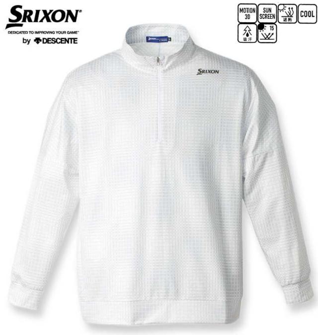 大きいサイズ SRIXON 松山プロ・星野プロ共同開発 グラフチェックプリント プロスタイル シャツ ホワイト 3L 4L 5L 6L/1278-4330-1-198