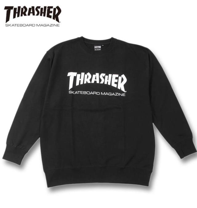 大きいサイズ THRASHER MAG LOGO クルートレーナー ブラック 3L 4L 5L 6L 8L/1278-4666-2-98