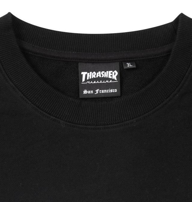 大きいサイズ THRASHER MAG LOGO クルートレーナー ブラック 3L 4L 5L 6L 8L/1278-4666-2-98