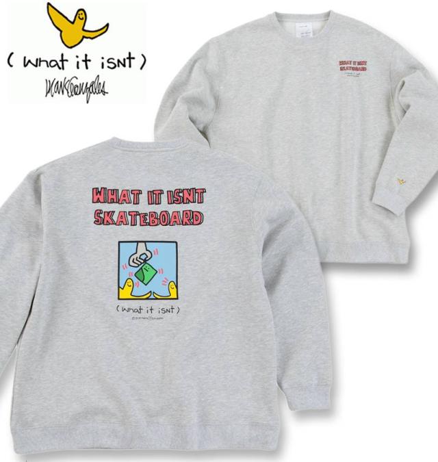 大きいサイズ (What it isNt) CVC 裏起毛 クルーネック トレーナー モクグレー 3L 4L 5L 6L 8L/1278-4696-1-98