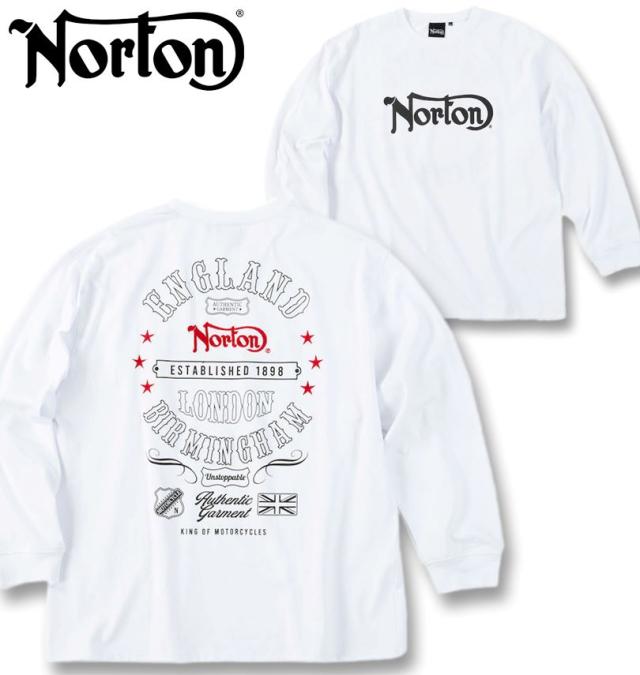 大きいサイズ Norton ノートン 天竺 長袖 Tシャツ ホワイト 3L 4L 5L 6L 8L/1278-5325-1-98