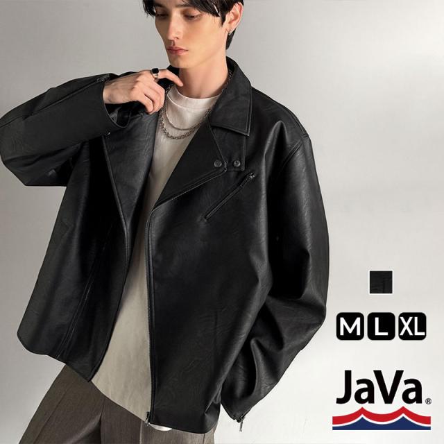 クラシカルエルフ冬新作 java ジャバコラボ アウター ジャケット メンズ フェイクレザー ライダースジャケット 男女兼用 ユニセックス レディース 大きいサイズ  2025aw jm1010466