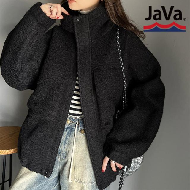 クラシカルエルフ冬新作 java ジャバコラボ アウター ブルゾン レディース ビッグシルエット フーディブルゾン オーバーサイズ 男女兼用可 ユニセックス メンズ ジャケット スタンドフーディ ゆったり 軽量 カジュアル 大きいサイズ 2024aw   jv1070120