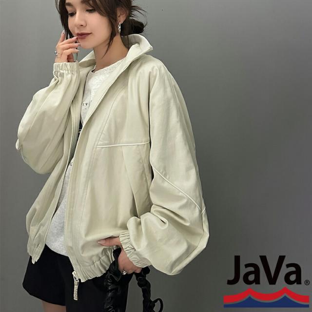 クラシカルエルフ冬新作 java ジャバコラボ アウター ジャケット レディース 綿 100％ 配色 パイピング スタンド 衿 ブルゾン 男女兼用 ユニセックス メンズ ゆるっと オーバーサイズ 大きいサイズ  2024aw jv1070122