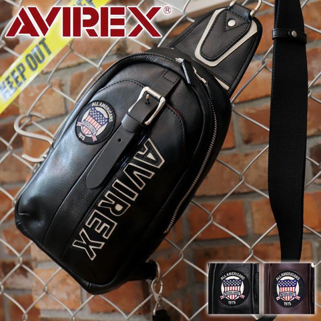 【商品レビューで+5%】アビレックス バッグ ボディバッグ メンズ 本革 アヴィレックス AVIREX 限定モデル レディース 男女兼用  BULTO ブルト ユニセックス ワンショルダーバッグ 斜めがけバッグ AVX5629 ワッペン レザー 牛革 革 ボディバック