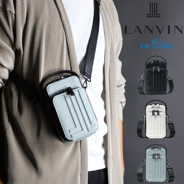 【商品レビュー記入で+5%】ランバンオンブルー バッグ ショルダーバッグ 小さめ 縦型 ブランド LANVIN en Bleu スマホショルダー Timbre タンブル 512123 メンズ レディース ショルダーポーチ 斜めがけ カードポケット ミニマリスト 旅行 トラベル 合皮 PU 斜め掛けバッグ