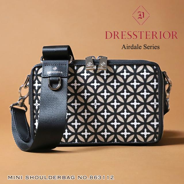 【商品レビュー記入で+5%】ドレステリア バッグ メンズ DRESSTERIOR Airdale エアデール ミニショルダーバッグ 斜め掛け 肩掛け ショルダー ミニショルダー 863112 男女兼用 メンズ 大人 シンプル おしゃれ 鞄 かばん カバン 牛革 レザー 小物 オーバーラップサークル