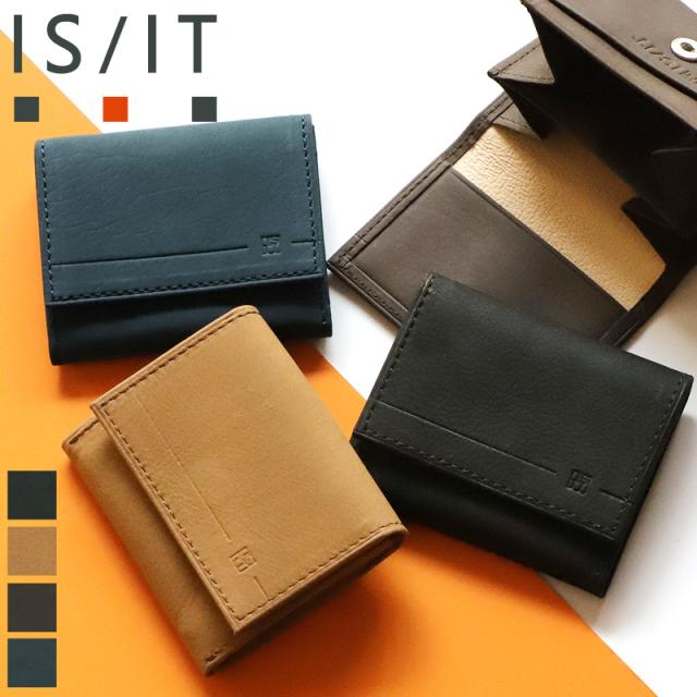 【商品レビューで+5%】イズイット 財布 メンズ ブランド 小銭入れ IS/IT GANNI小物 ガニー小物  985601 ケース コンパクト 小さい 薄マチ 薄づくり 軽量 撥水牛革 本革 革 レザー カジュアル オシャレ 人気 さいふ サイフ 革小物 ウォレット