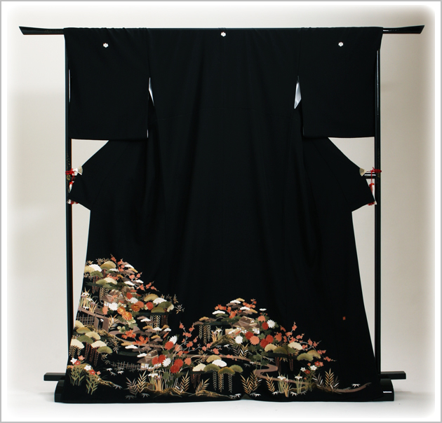 留袖 レンタル 背の高い方 NT-909 黒留袖フルセット 結婚式 40代 50代