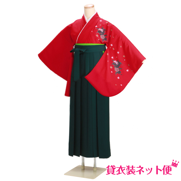卒業式 袴セット 袴セットレディース 卒業式 袴 レンタル 大学卒業式 大学 卒業式 赤色 送料無料 FAG0227