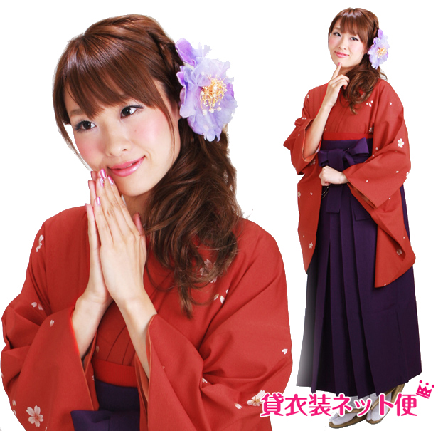 卒業式 袴セット 袴セットレディース 卒業式 袴 レンタル 大学卒業式 大学 卒業式 オレンジ 小桜 送料無料 FAG0230