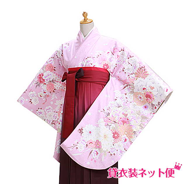 卒業式 袴セット 袴 レンタル 小学生 小学生卒業式袴セット 卒業式 女の子 ピンク 花柄 送料無料 FAG0301