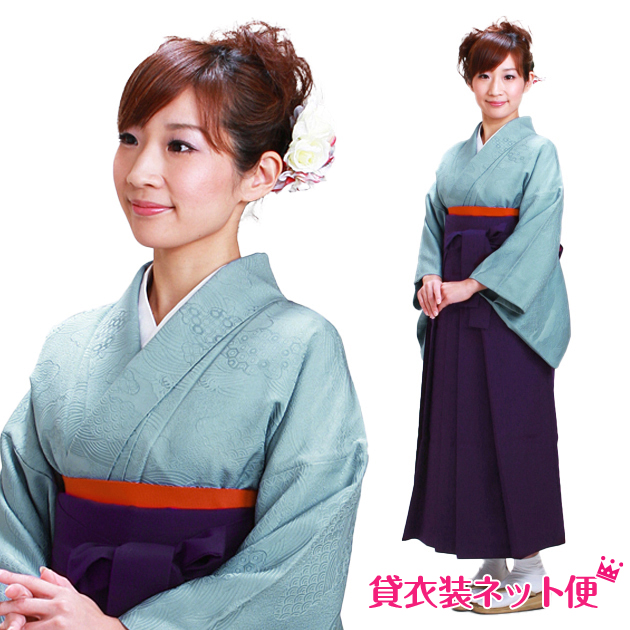 卒業式 袴セット 袴セットレディース 卒業式 袴 レンタル 先生 ブルー 無地 送料無料 FAG0052