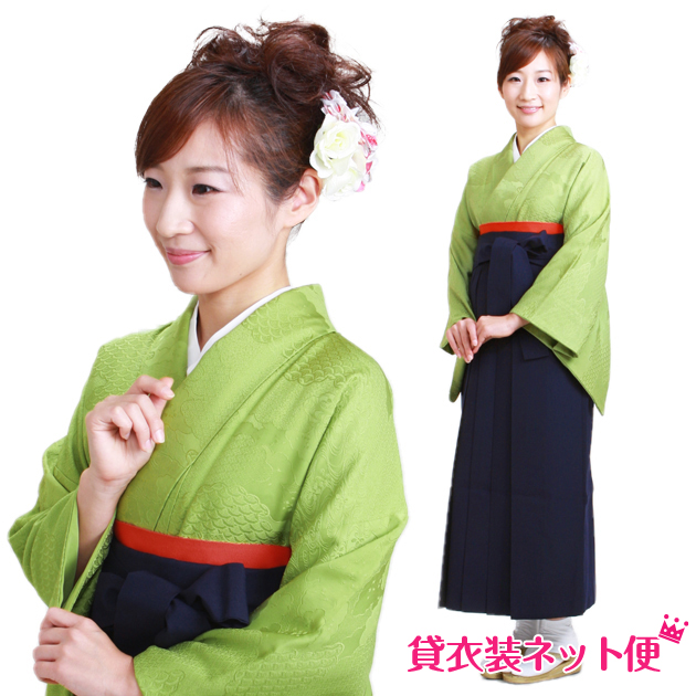 卒業式 袴セット 正絹 袴セットレディース 卒業式 袴 レンタル うぐいす色 送料無料 FAGH029 卒業式 袴セット 袴セットレディース 卒業式 袴 レンタル 先生