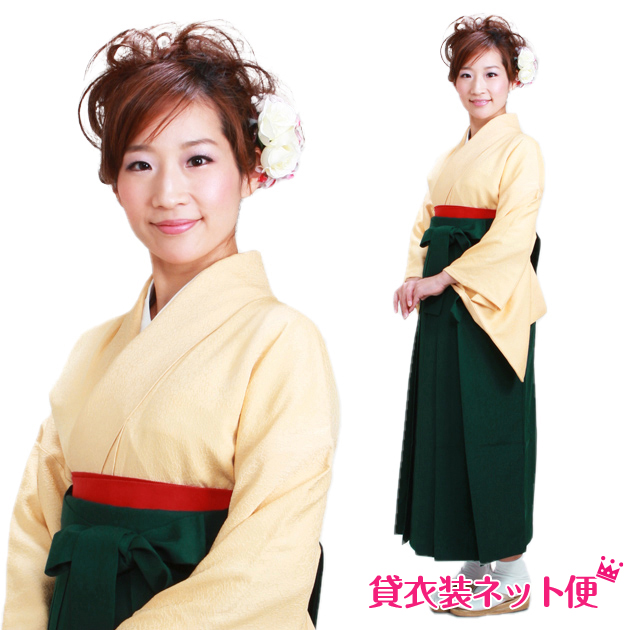 卒業式 袴セット 袴セットレディース 卒業式 袴 レンタル 先生 クリーム 無地 送料無料 FAG0072