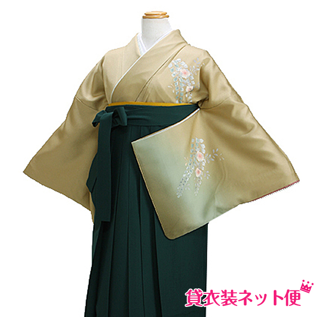 卒業式 袴セット 正絹 袴セットレディース 卒業式 袴 レンタル 金色 送料無料 FAGH050